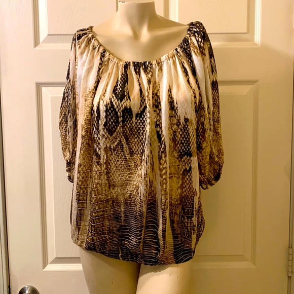 New York & Company | Tops | Snakeprint Sheer Top | Poshmark